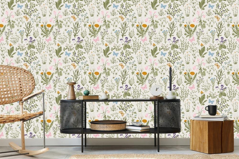 Tapet - Vilde blomster med bær